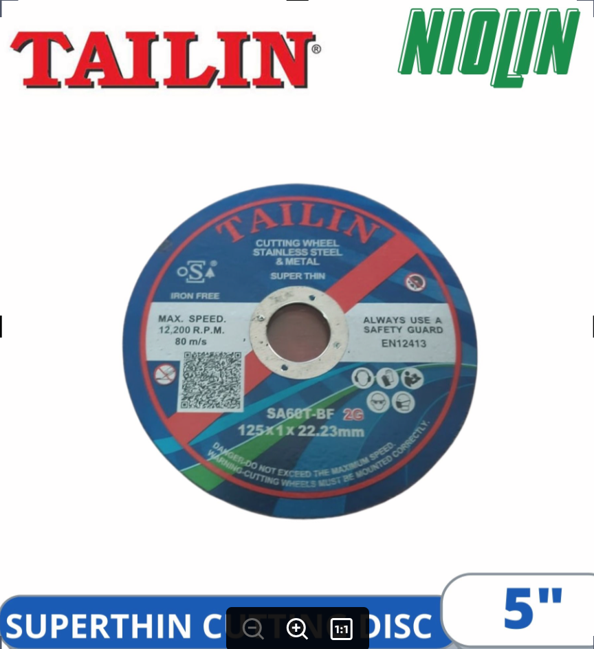 TAILIN Super Thin Cutting Disc for Stainless Steel / Steel (5") – Niolin Industrial Supply