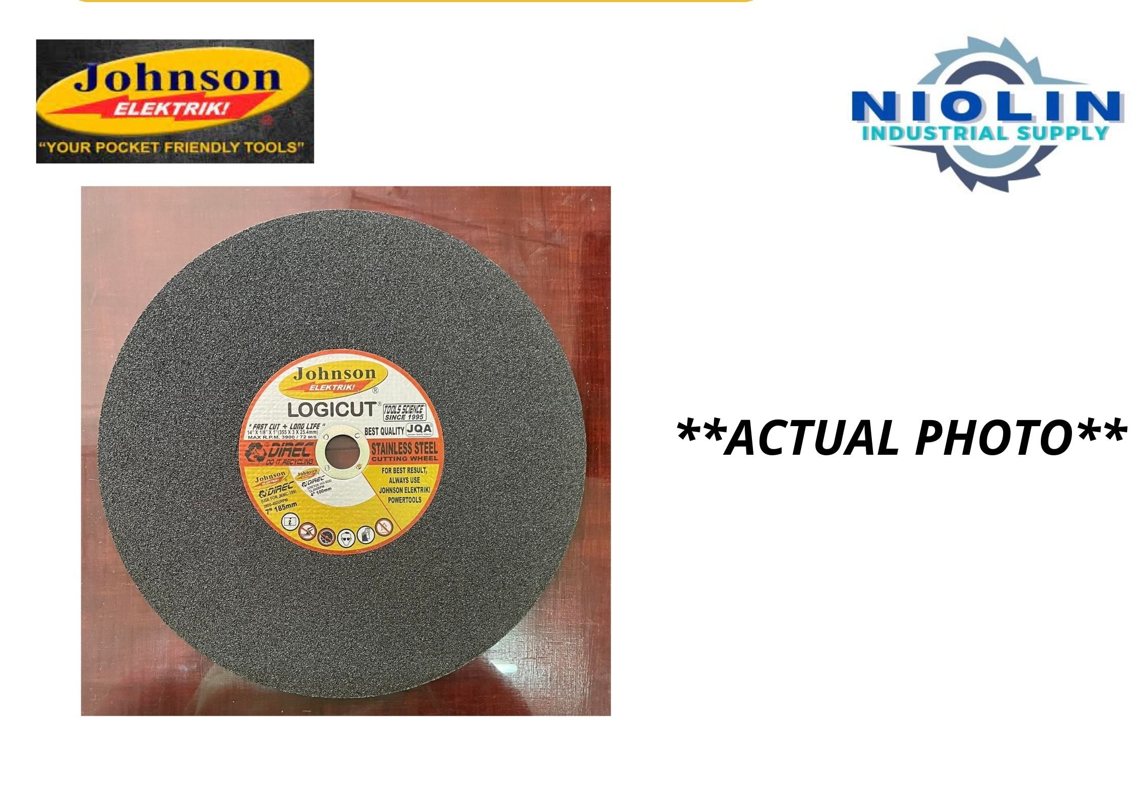 JOHNSON CUT OFF WHEEL FOR STAINLESS STEEL 14" – Niolin Industrial Supply