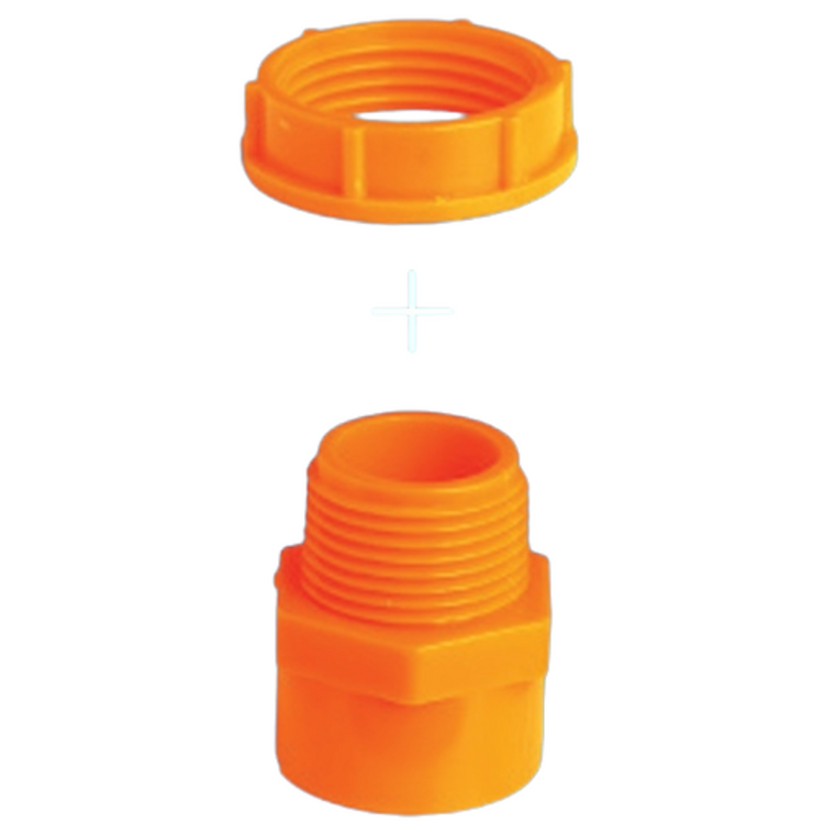 ROYU ORANGE PVC ELEC M THREAD ADAPT+NUT – Niolin Industrial Supply