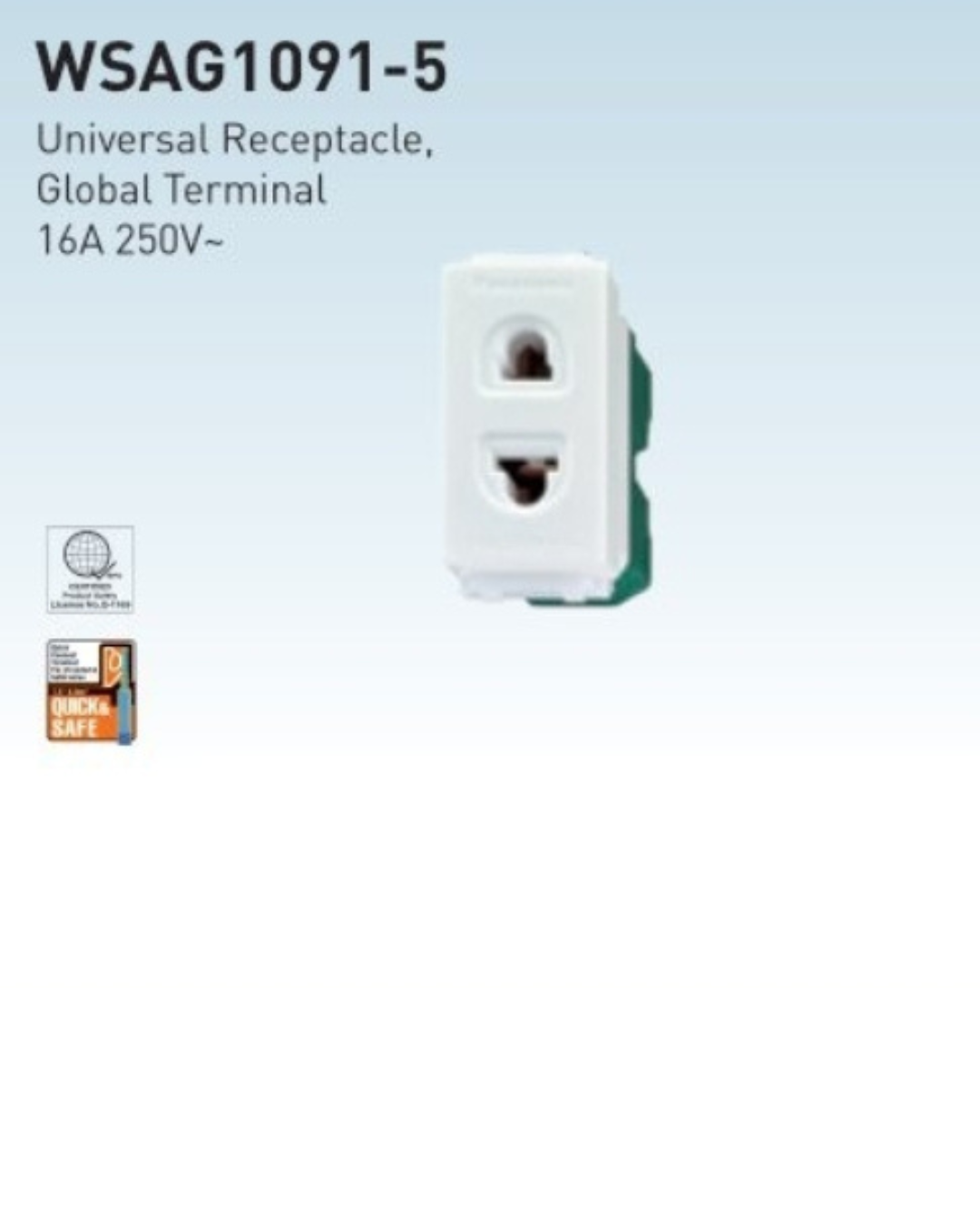 PANASONIC SLIM ART SERIES RECEPTACLE UNIVERSAL 16A-250V – Niolin ...