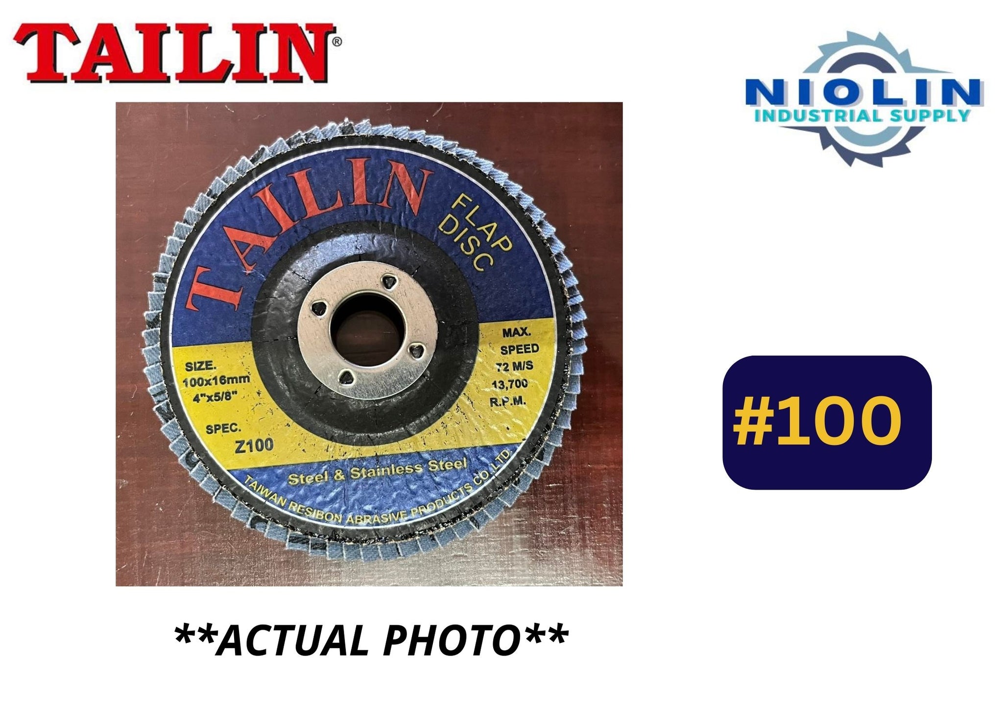 ORIGINAL TAILIN Flap Disc for Stainless / Steel – Niolin Industrial Supply