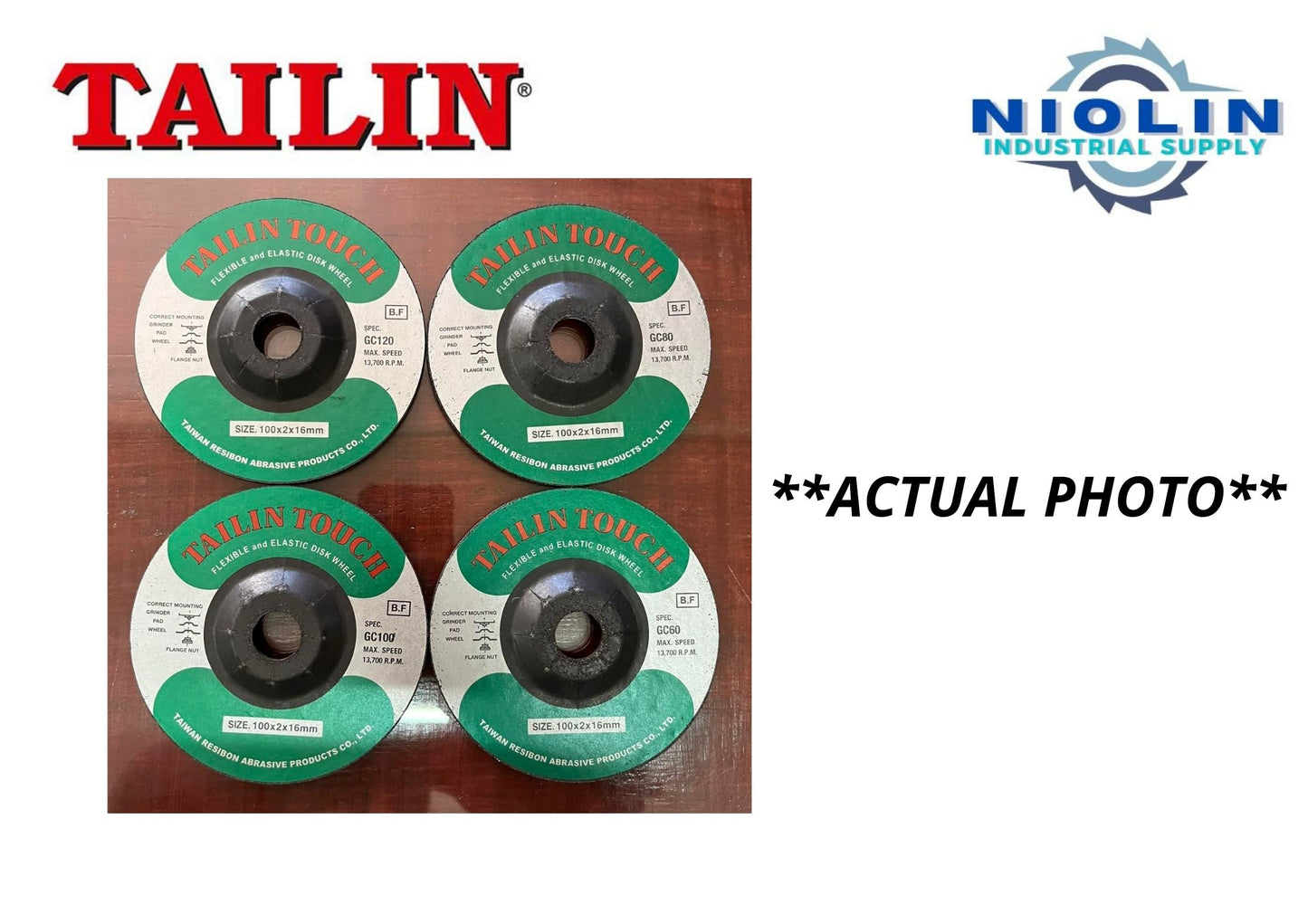 ORIGINAL TAILIN Flexible Grinding Disc for Glass / Concrete 4" – Niolin ...
