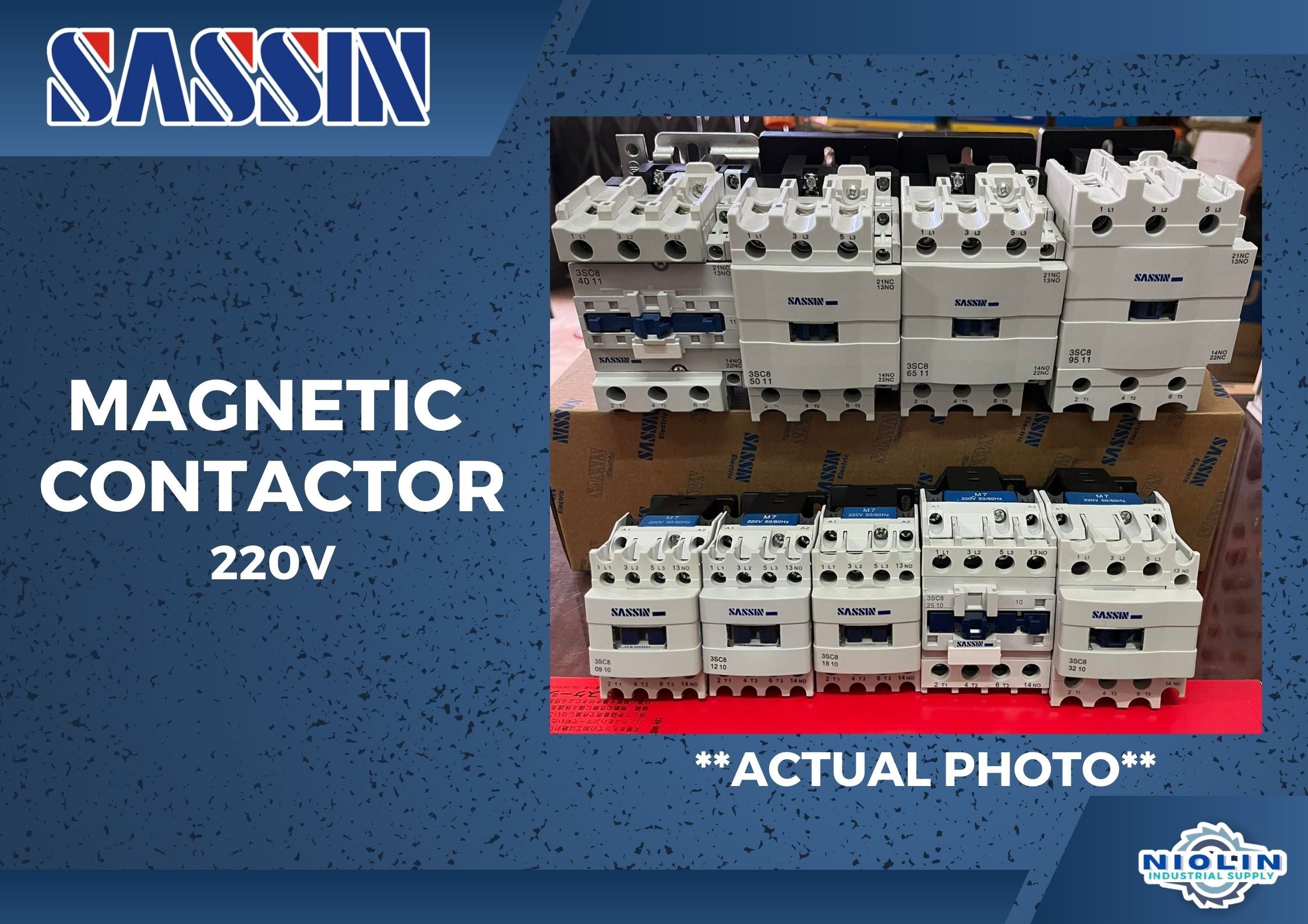 SASSIN MAGNETIC CONTACTOR 220V 95A – Niolin Industrial Supply