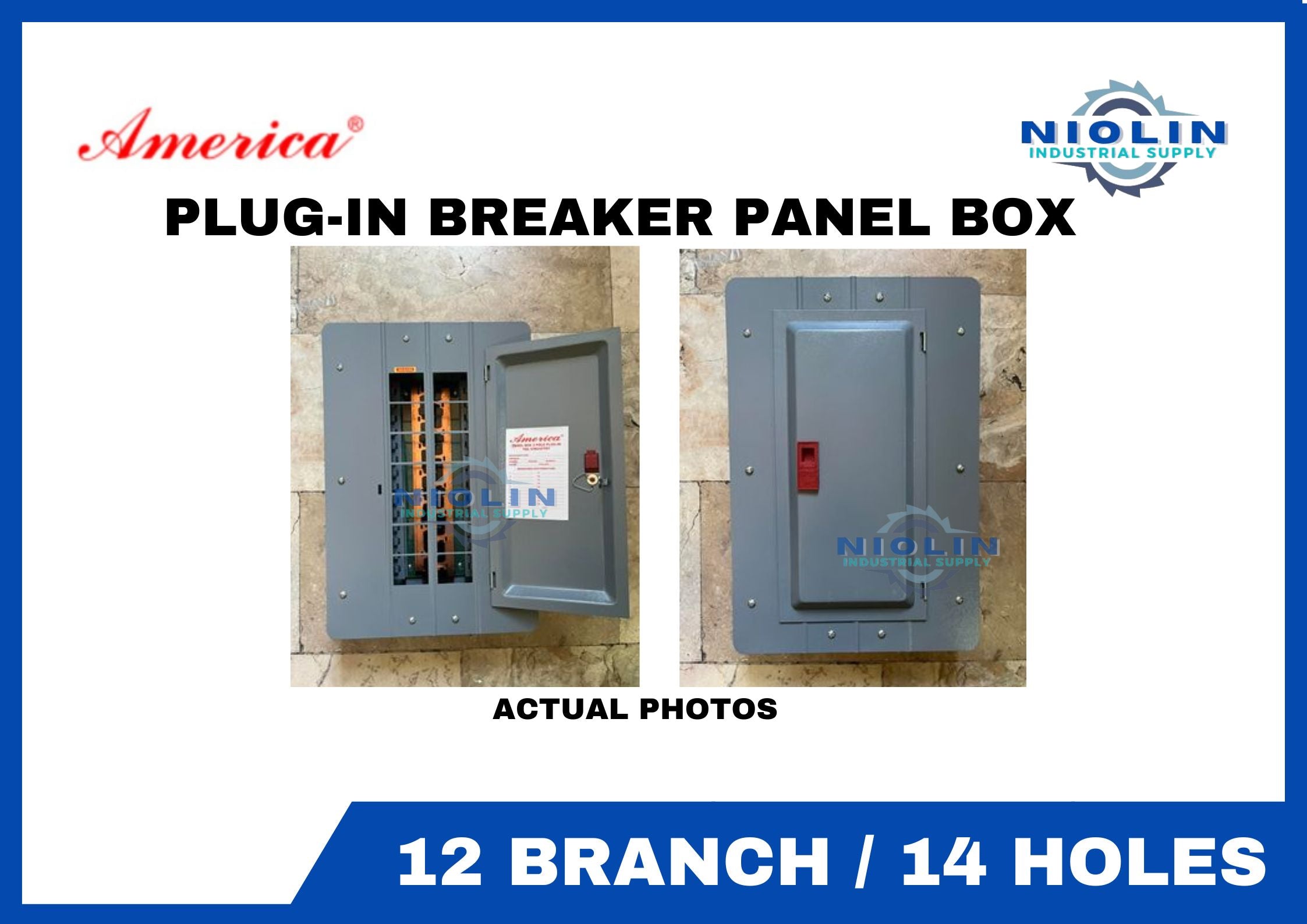 AMERICA Plug IN Panel BOX - 12 BRANCH / 14 HOLES – Niolin Industrial Supply