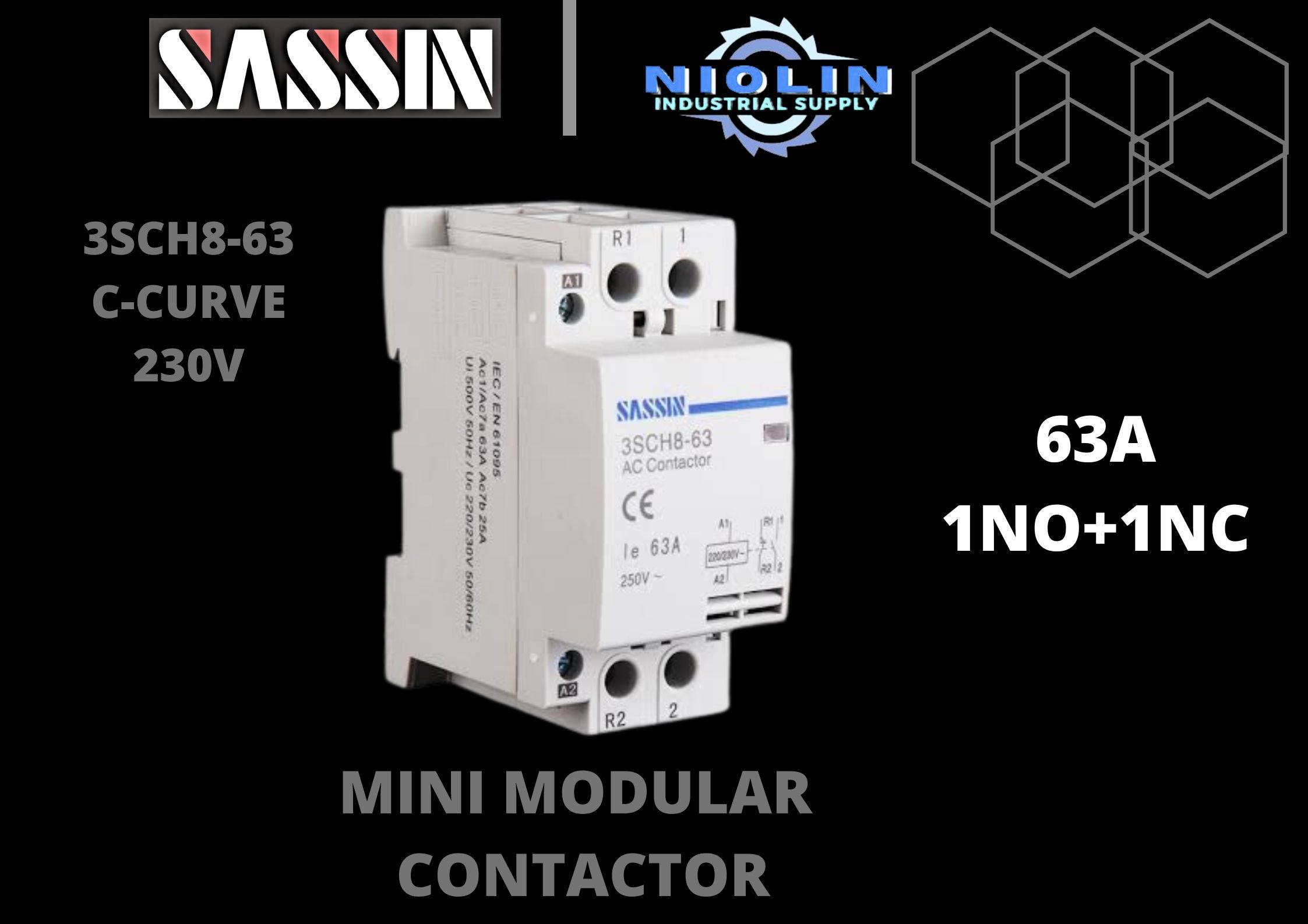 SASSIN Miniature Modular Contactor 63A – Niolin Industrial Supply