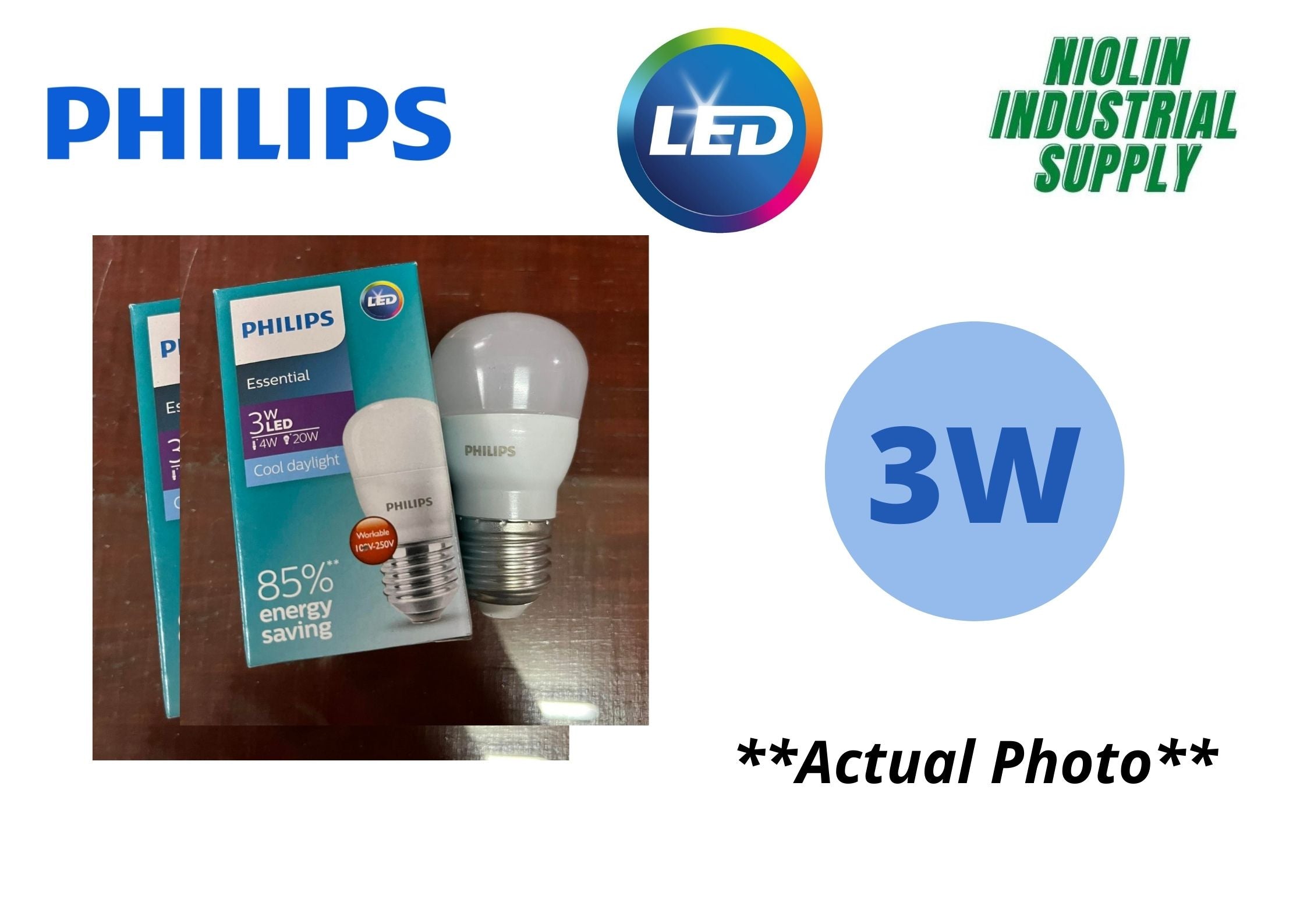Philips Essential Cool Daylight LED Bulb - 3W – Niolin Industrial Supply