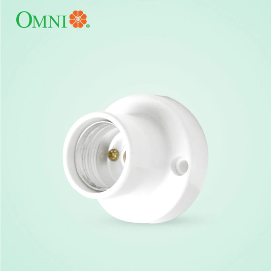 OMNI E27 Ceiling Receptacle 2 1/4" Diameter with Screw 4A 250V (White ...