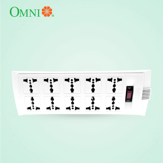 OMNI Universal Outlet Extension Cord 10-Gang with Switch 10A – Niolin ...
