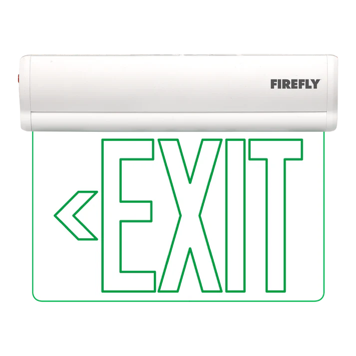 Firefly Single-Faced Exit Light with Wall / Ceiling Mount Option (Exit ...