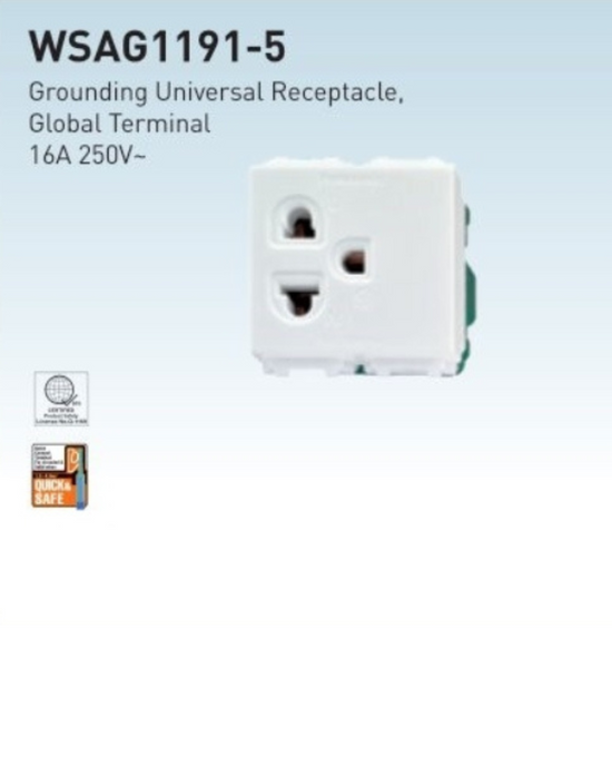 PANASONIC SLIM ART SERIES RECEPTACLE UNIVERSAL W/ GROUND 16A-250V ...
