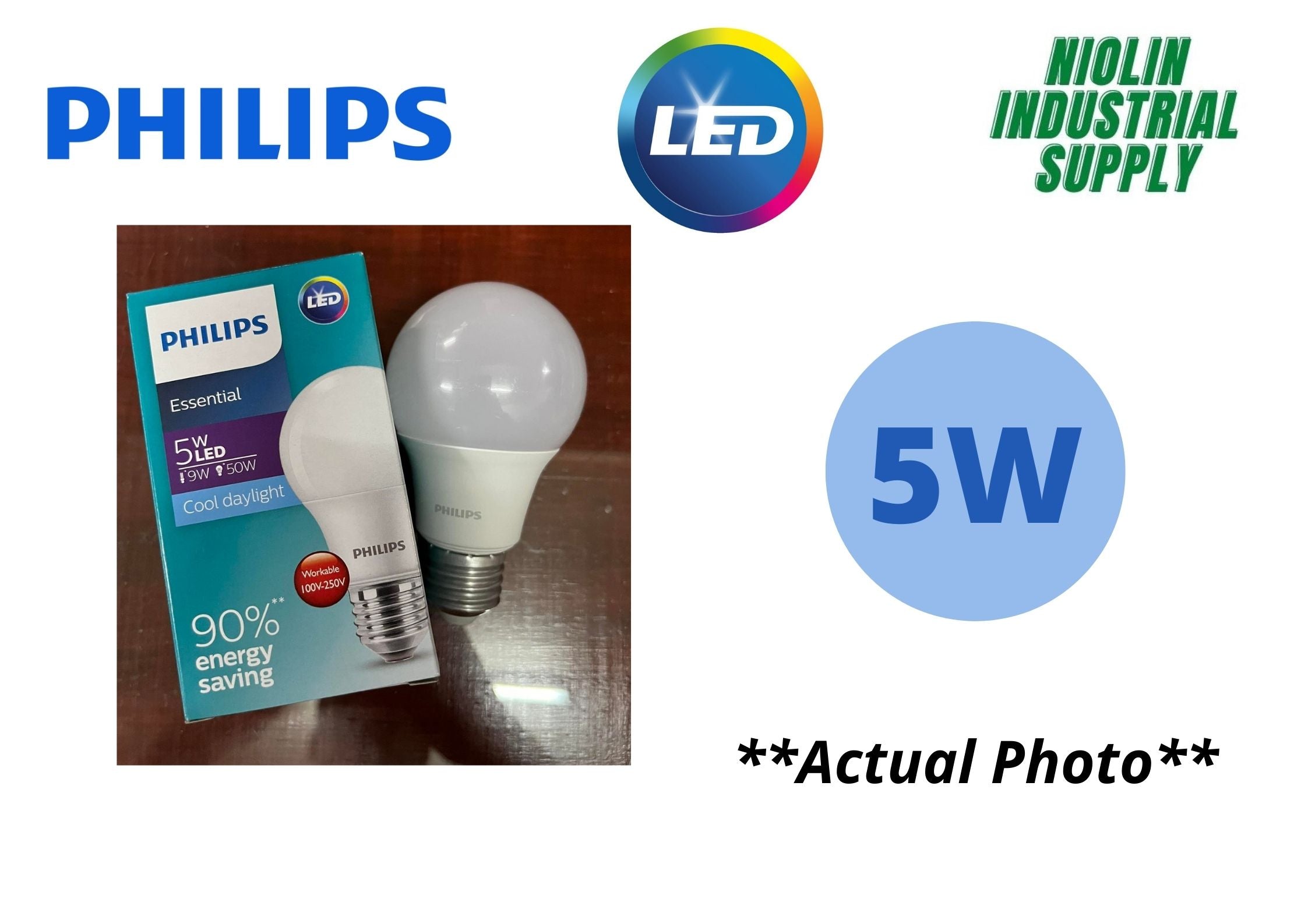 Philips Essential Cool Daylight LED Bulb - 5W – Niolin Industrial Supply