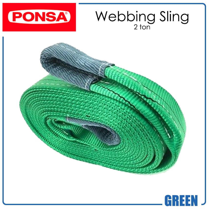 PONSA POLYESTER WEBBING SLING 2 TON (GREEN) – Niolin Industrial Supply