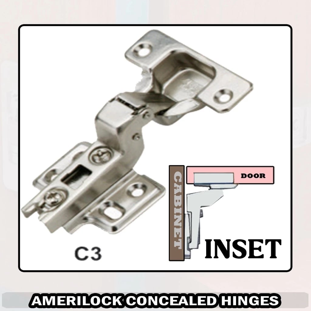 1 pair Amerilock Concealed Hinges C3 ( Inset ) – Niolin Industrial Supply