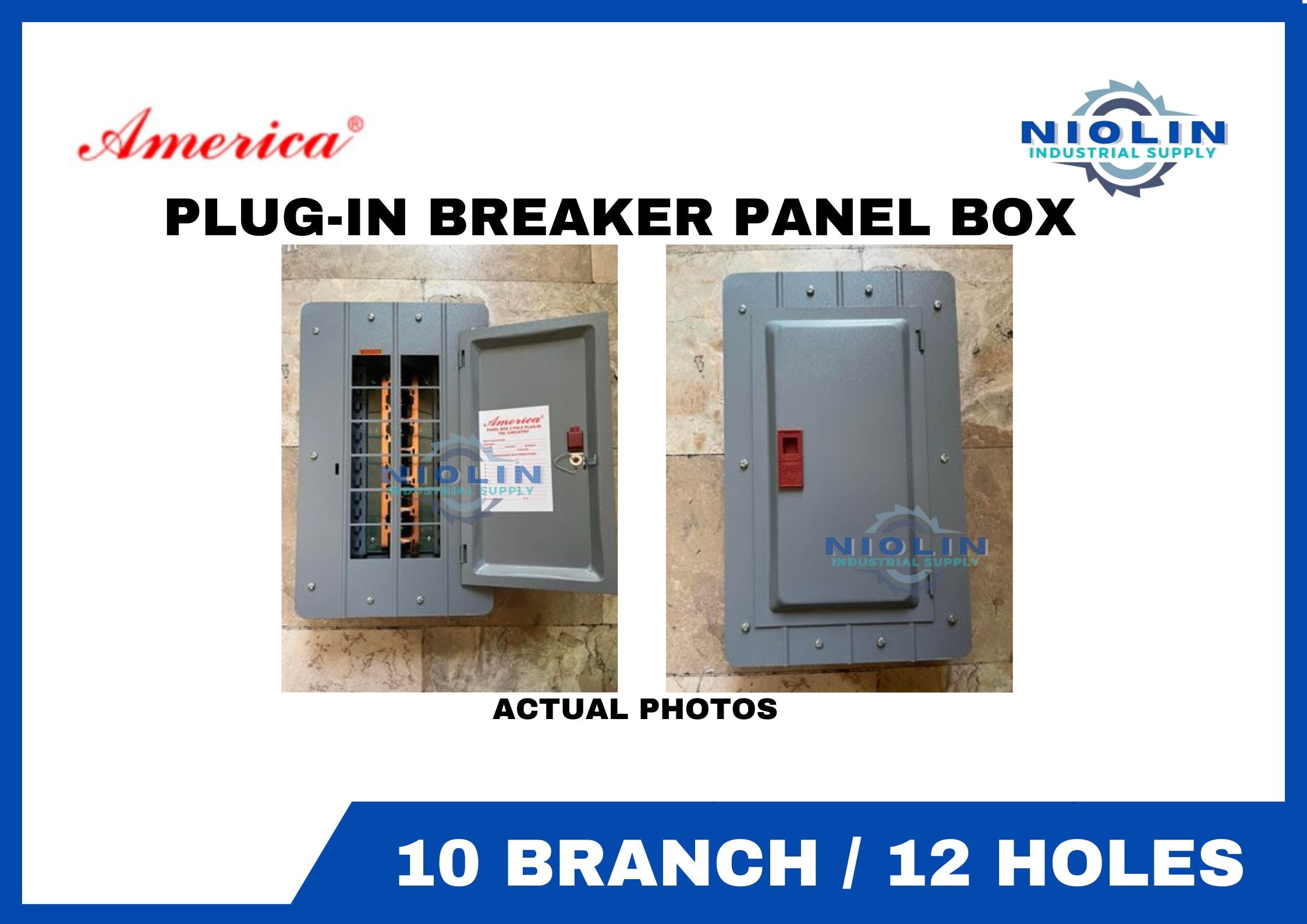 AMERICA Plug IN Panel BOX - 10 BRANCH / 12 HOLES – Niolin Industrial Supply