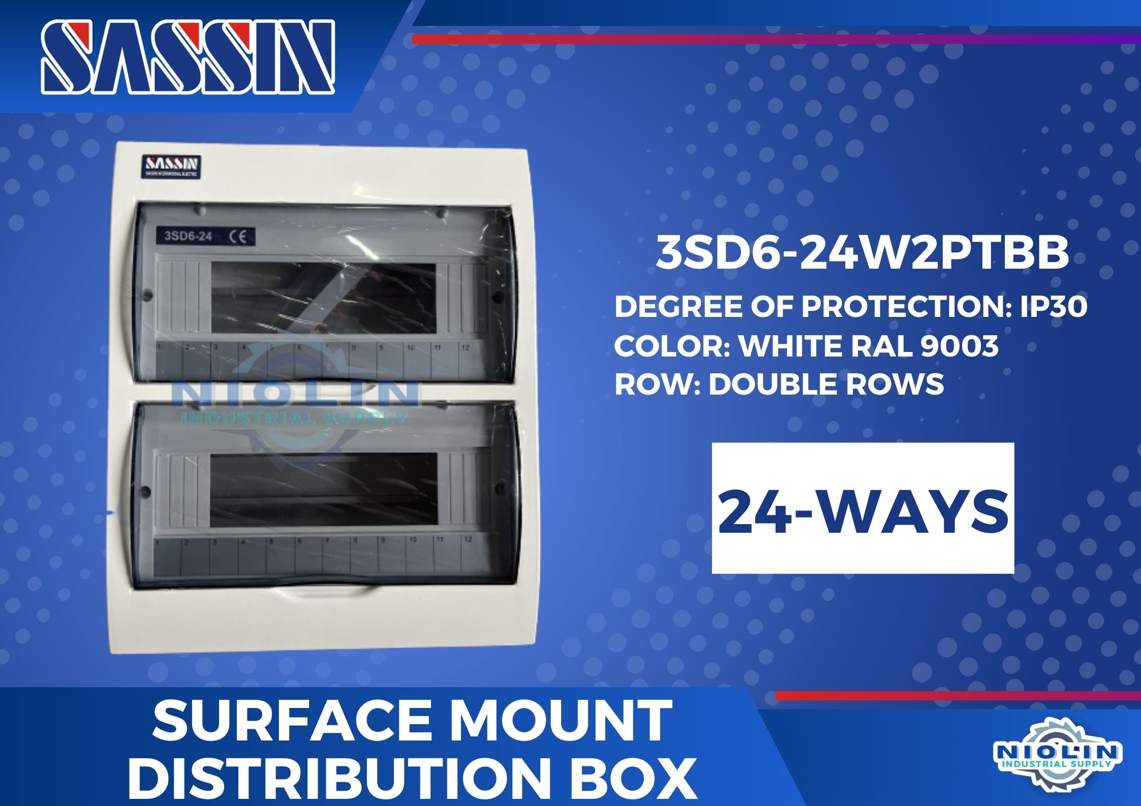 SASSIN SURFACE MOUNT 24 Ways Distribution Box – Niolin Industrial Supply