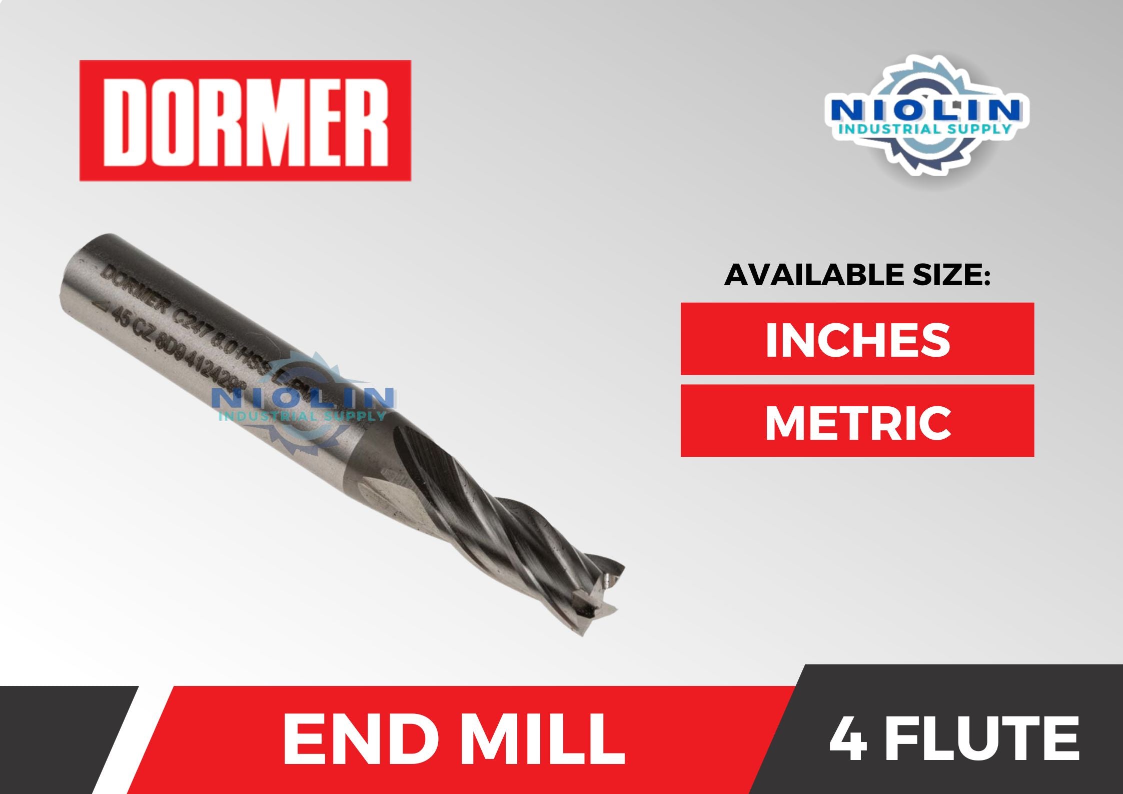 ORIGINAL DORMER END MILL - 4 FLUTE – Niolin Industrial Supply
