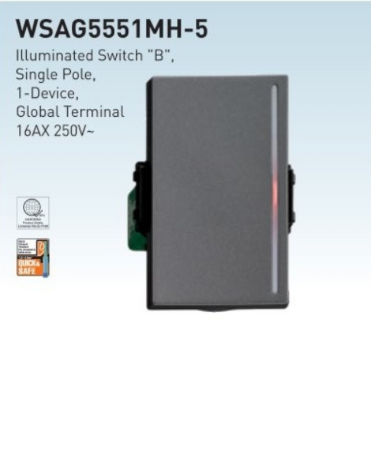 PANASONIC SLIM ART SERIES SWITCHES ILLUMINATED (METALLIC GRAY ...