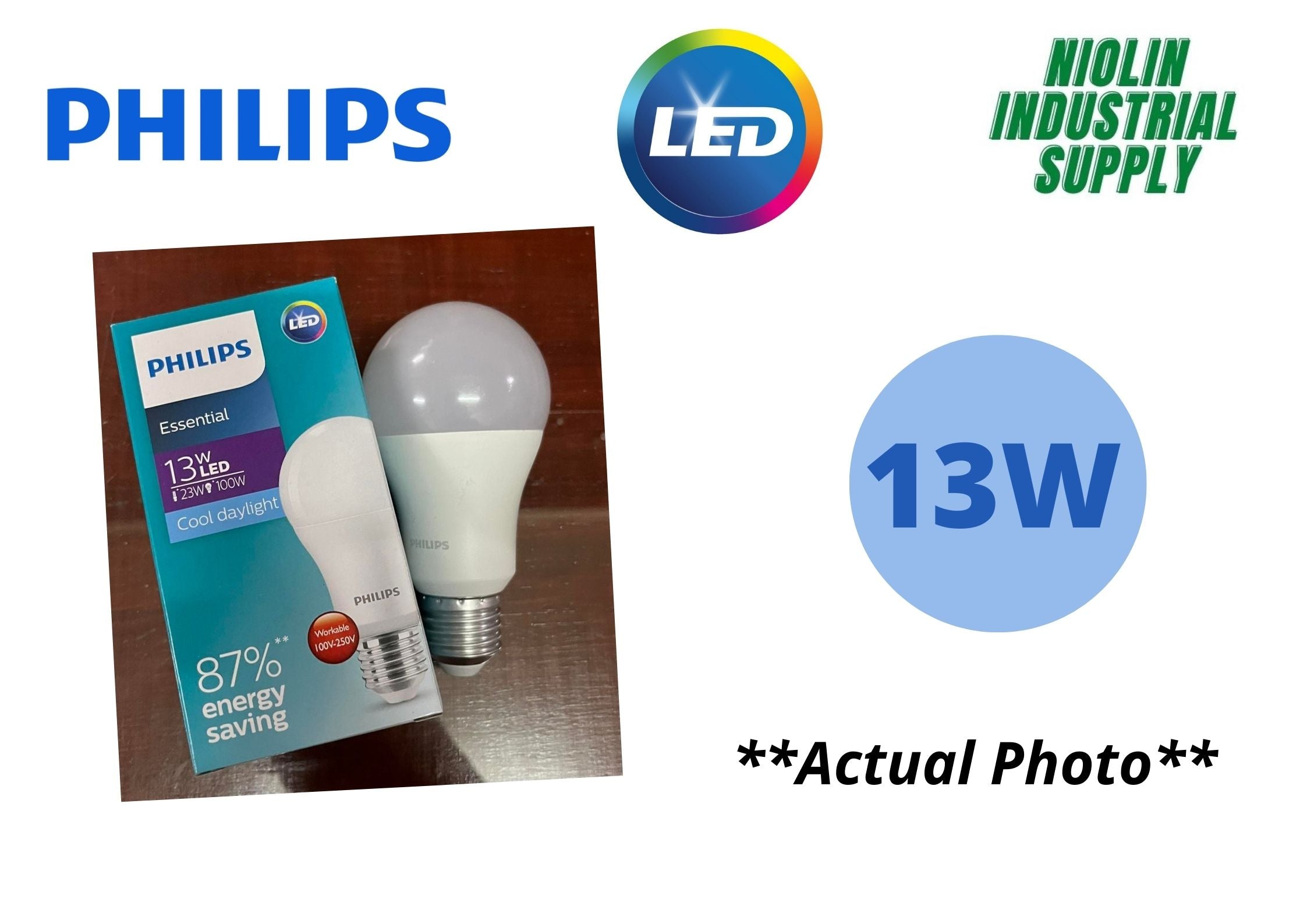 Philips Essential Cool Daylight LED Bulb - 13W – Niolin Industrial Supply