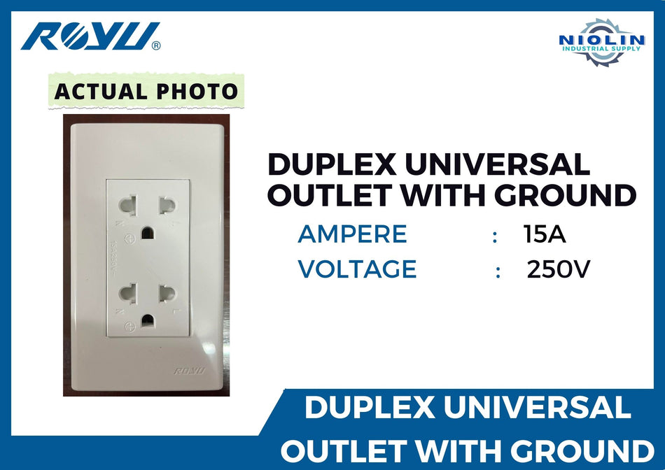 ROYU Duplex Universal Outlet w/ Ground & USB port – Niolin Industrial ...