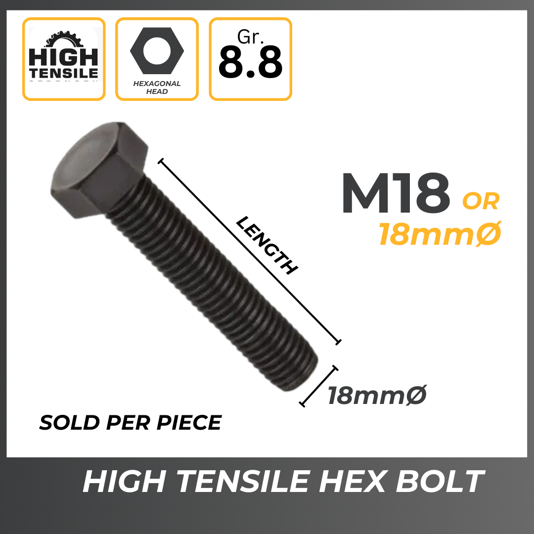 HIGH TENSILE HEX BOLT 18MM – Niolin Industrial Supply