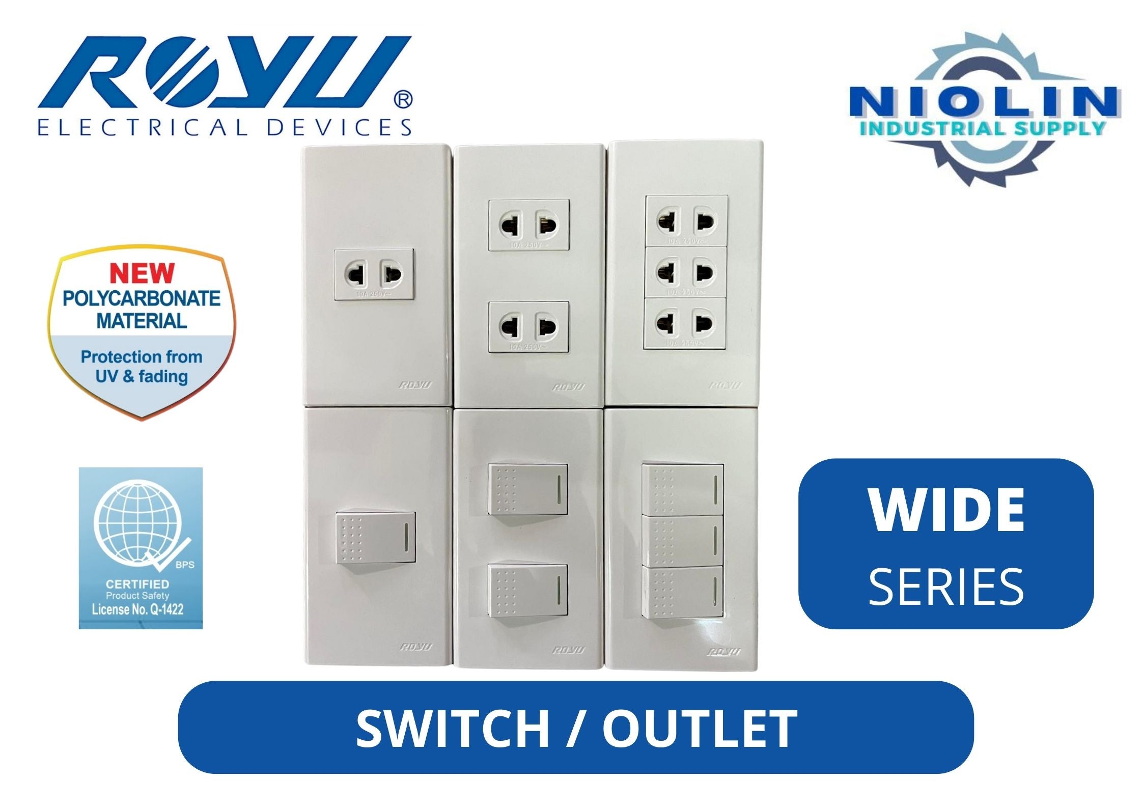 ROYU Wide Series Switch / Outlets – Niolin Industrial Supply