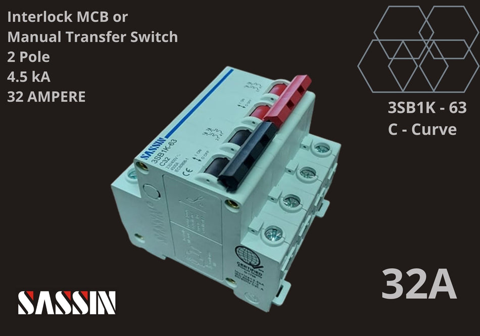 SASSIN Manual Transfer Switch / Interlock MCB ( 32A or 63A ) – Niolin ...