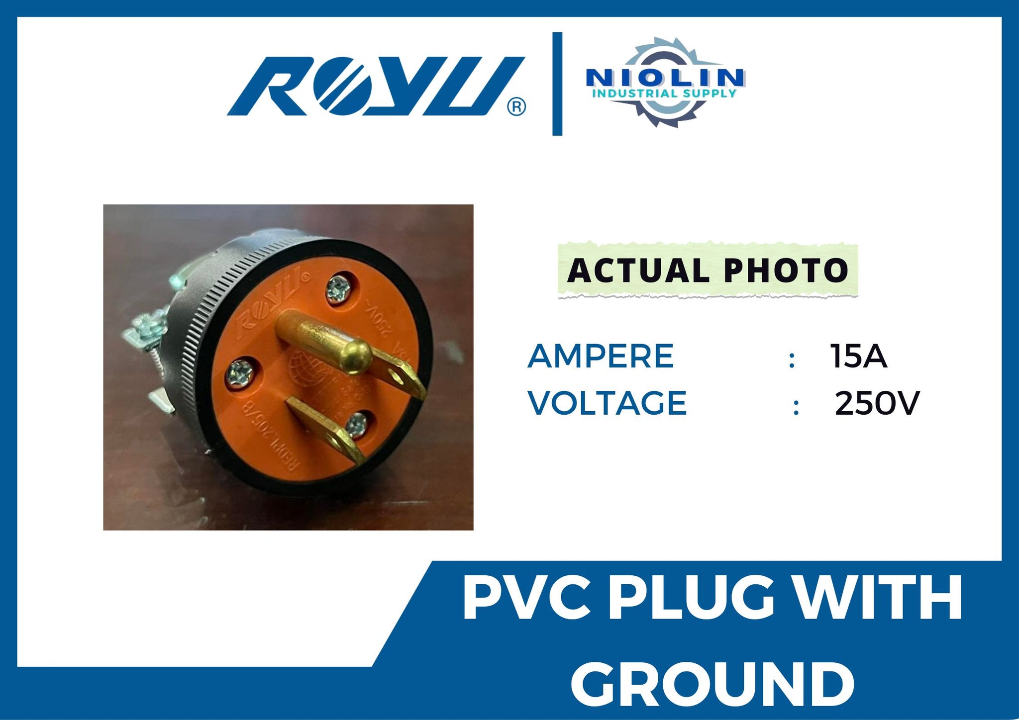 ROYU Heavy Duty Rubber Plug ( 10A , 15A ) – Niolin Industrial Supply