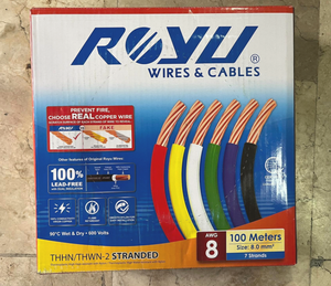 ROYU THHN Stranded Wire #8 ( 8.0mm² ) 100 Meters per Box – Niolin ...