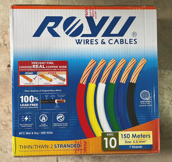 ROYU THHN Stranded Wire #10 ( 5.5mm² ) – Niolin Industrial Supply