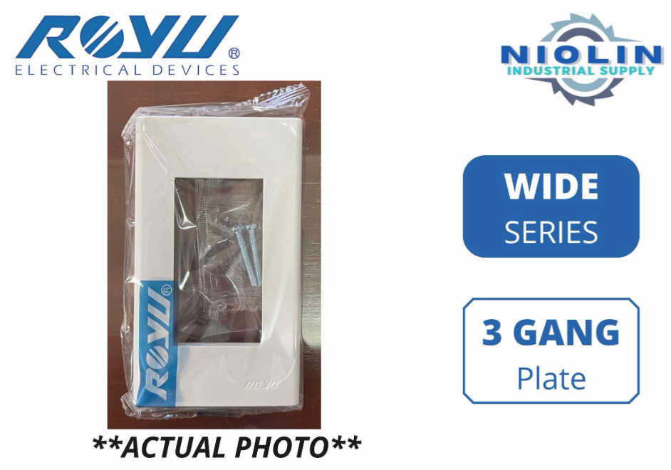 ROYU Wide Series Plate - 3 Gang – Niolin Industrial Supply