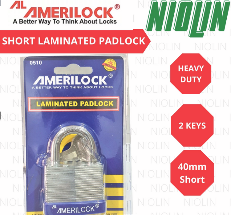 Amerilock Laminated Padlock Short Shackle 40mm – Niolin Industrial Supply