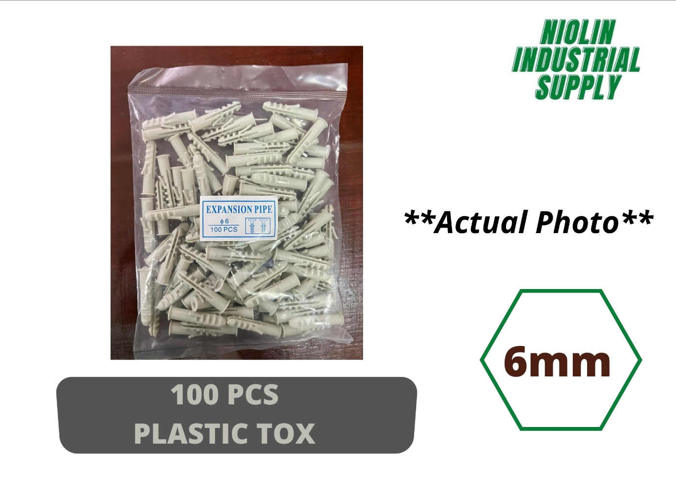 Heavy Duty Plastic Tox Wall Plugs Per Box - #6 – Niolin Industrial Supply