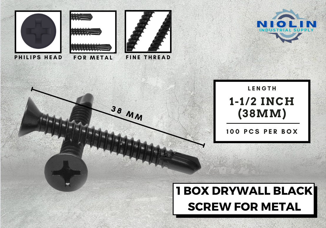 Gypsum Black Screw 1-1/2" ( 38mm ) – Niolin Industrial Supply